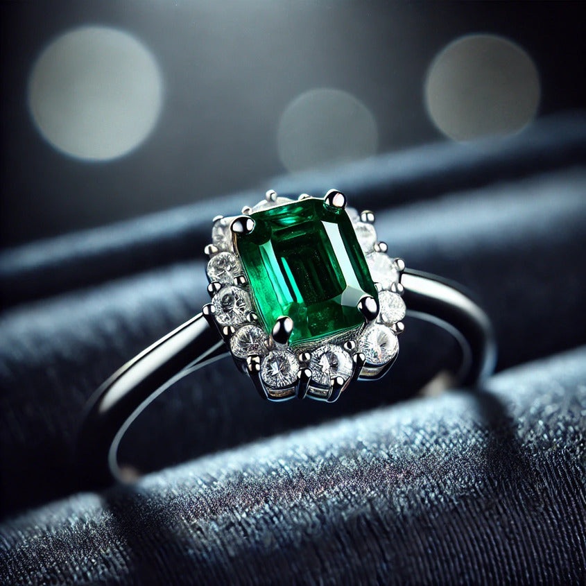 Buy Emerald Stone Engagement Rings Online - Finediam